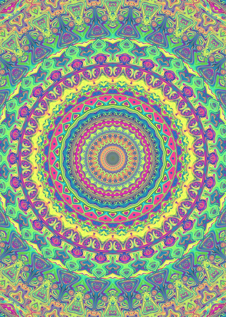 'Retro Bohemian Mandala' Poster by Kaleiope Studio | Displate