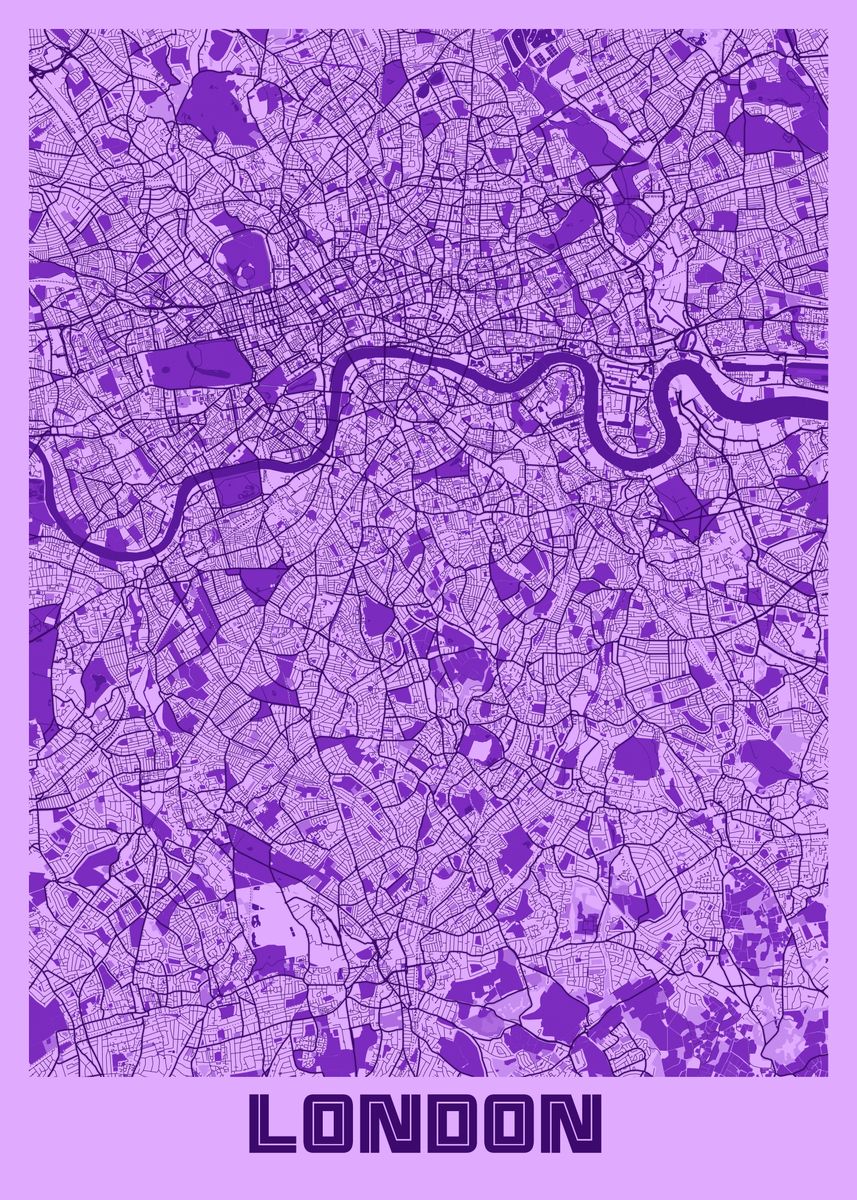 'London Lavender Map' Poster by Tien Stencil | Displate