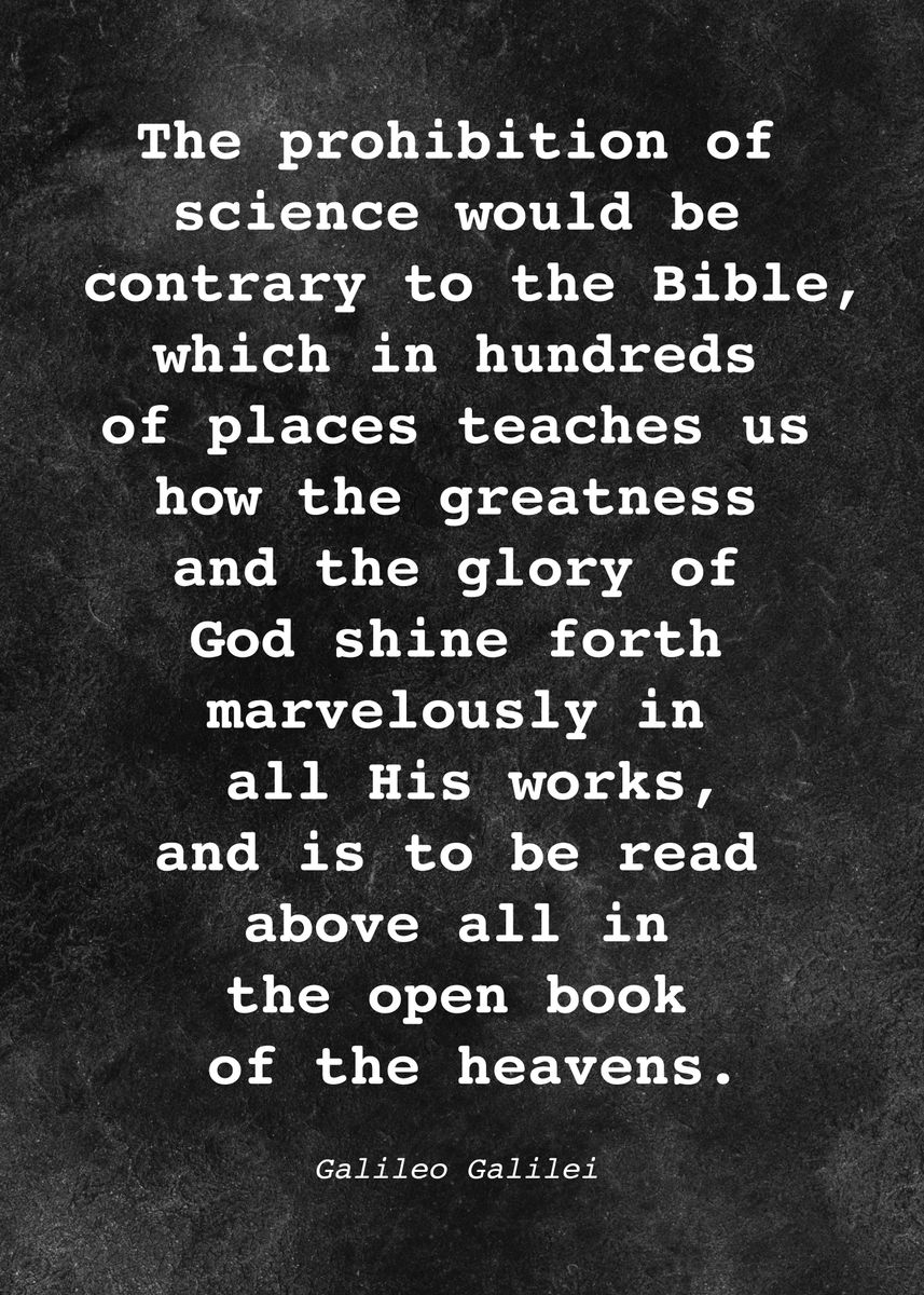 'Galileo Galilei Quote D024' Poster, picture, metal print, paint by Go ...