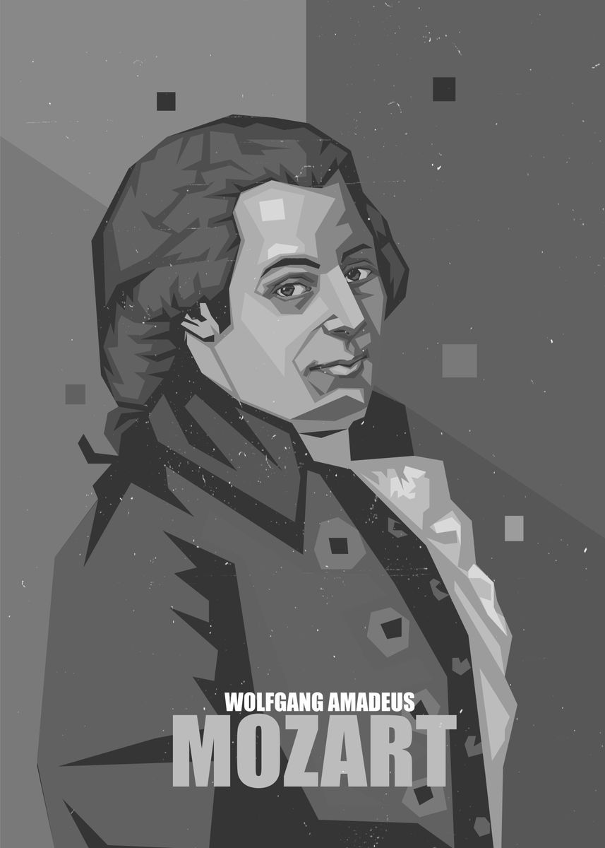 'amadeus mozart' Poster, picture, metal print, paint by Ratna Mutia ...
