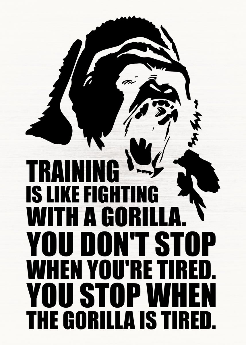 'Gorilla Gym Motivation' Poster, picture, metal print, paint by CHAN ...