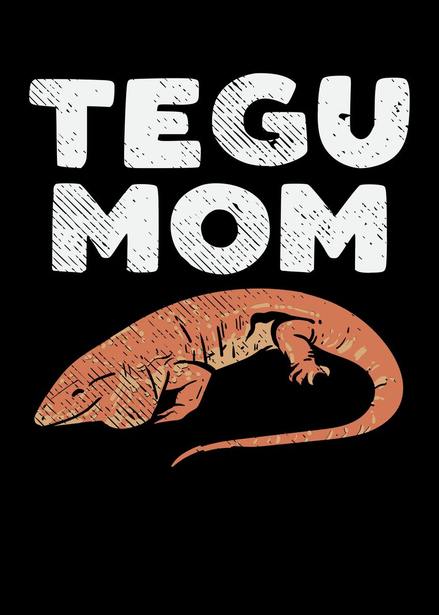 'Tegu Mom' Poster, picture, metal print, paint by Uwe Seibert | Displate