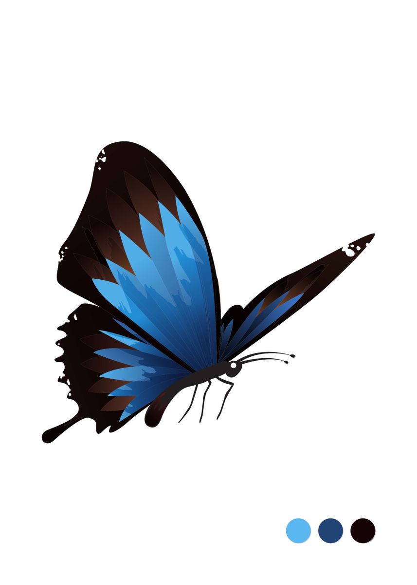 'Blue Butterfly' Poster by CP Metal Posters | Displate