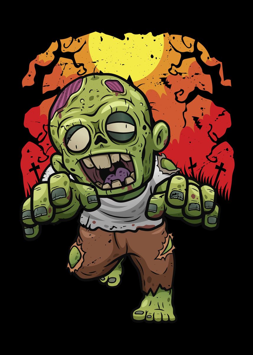 'Zombie Chasing' Poster, picture, metal print, paint by John DonJoe ...