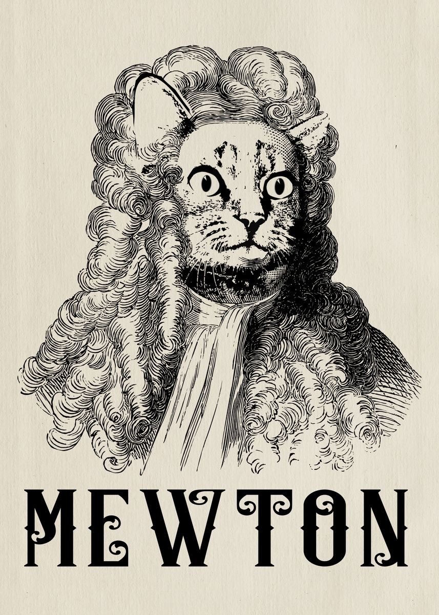 'Genius Cat' Poster, picture, metal print, paint by Ishan Mishra | Displate