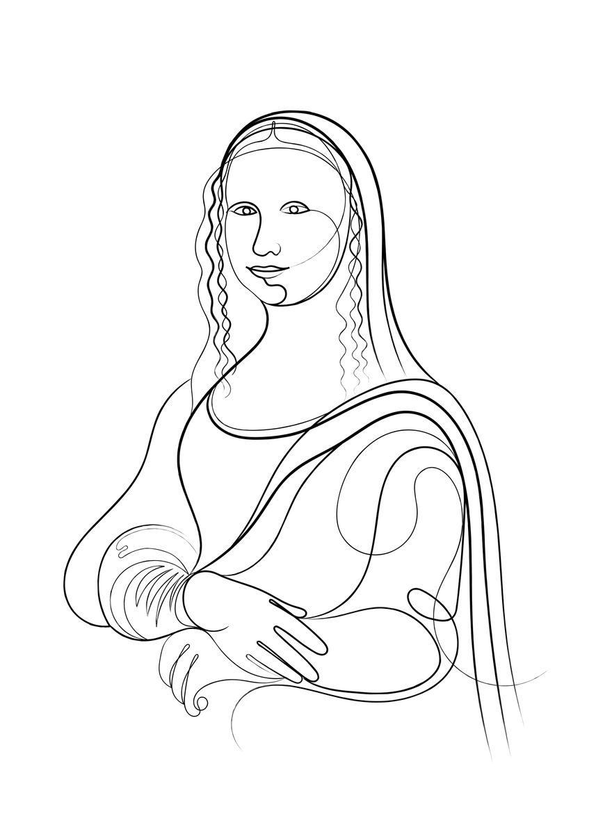 'Mona Lisa Line Portrait' Poster by Adam Regester | Displate