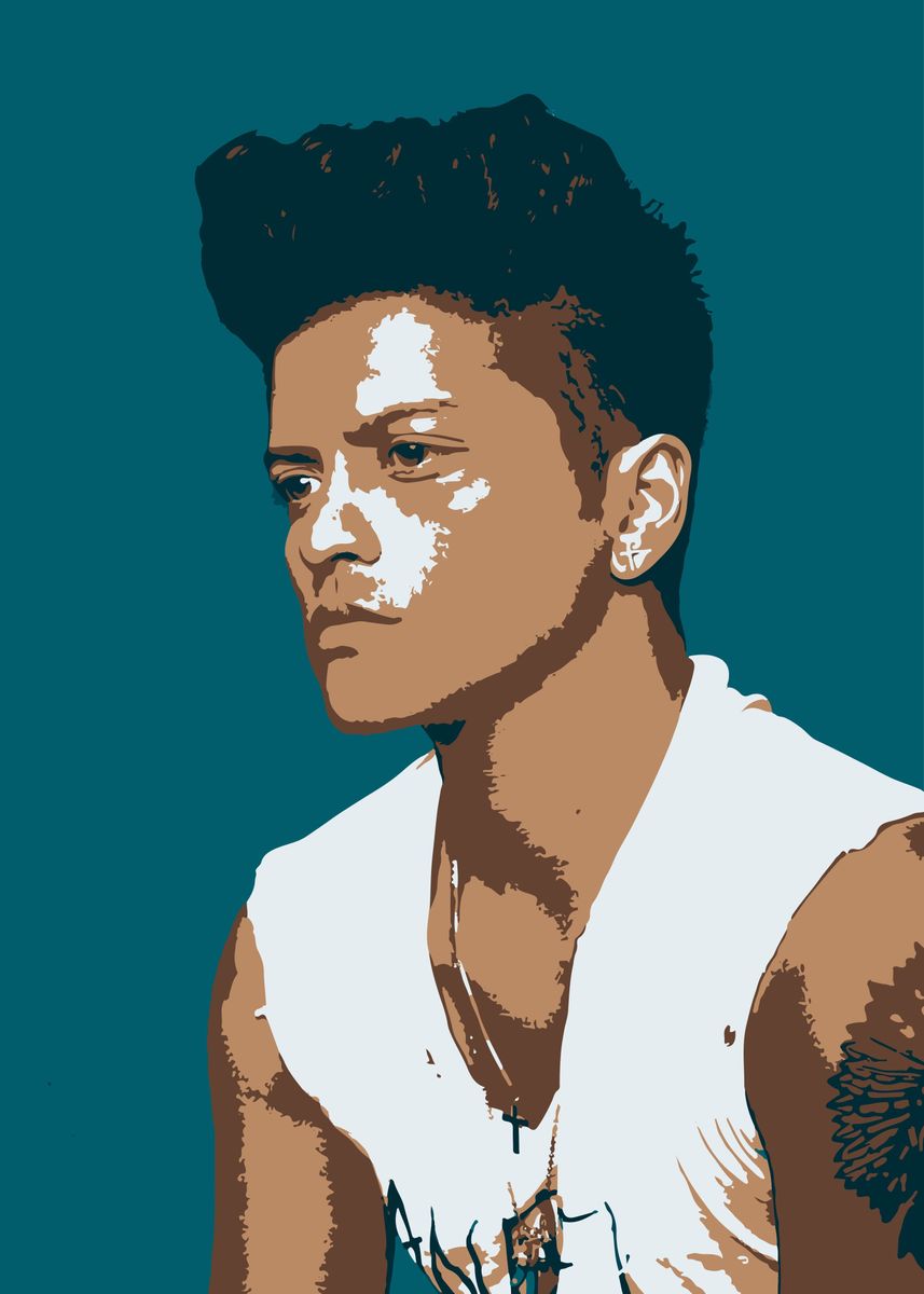'bruno mars' Poster, picture, metal print, paint by DS Studio | Displate