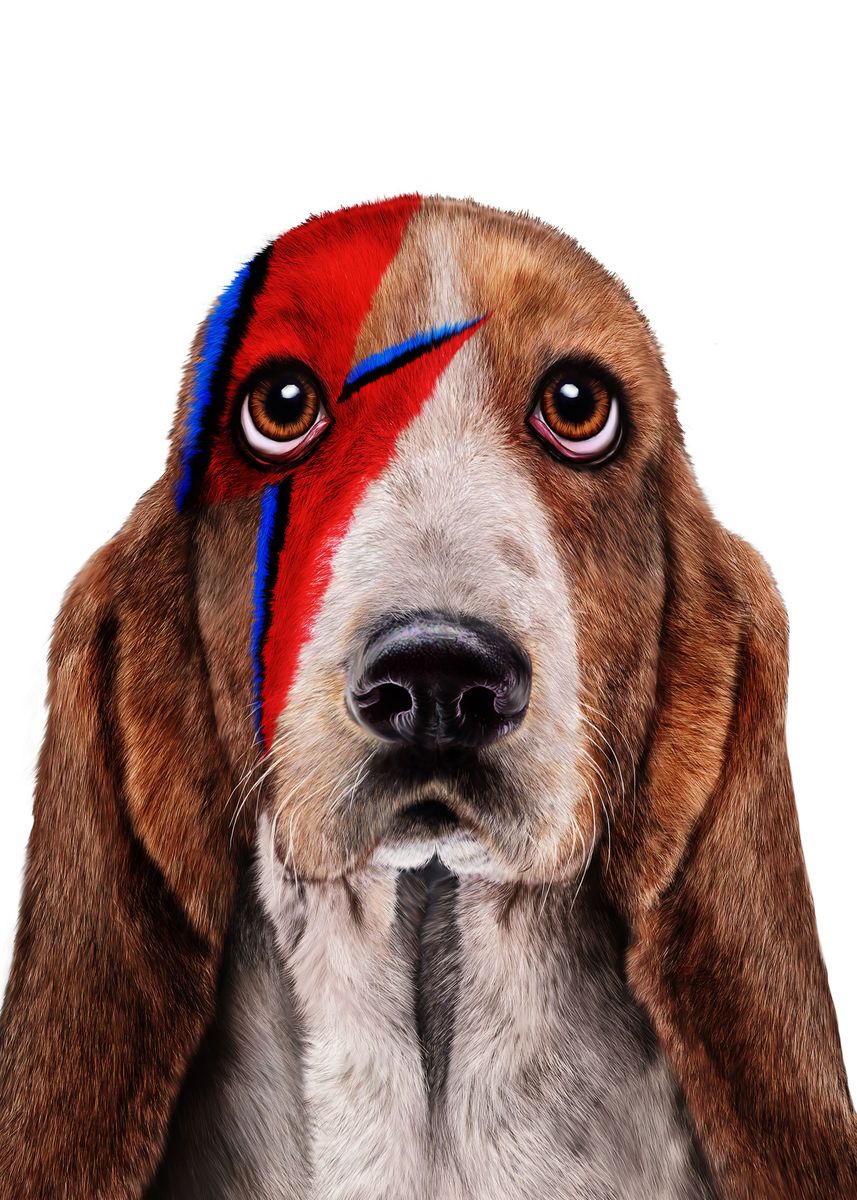 'Lightning Basset Hound Dog' Poster, picture, metal print, paint by ...