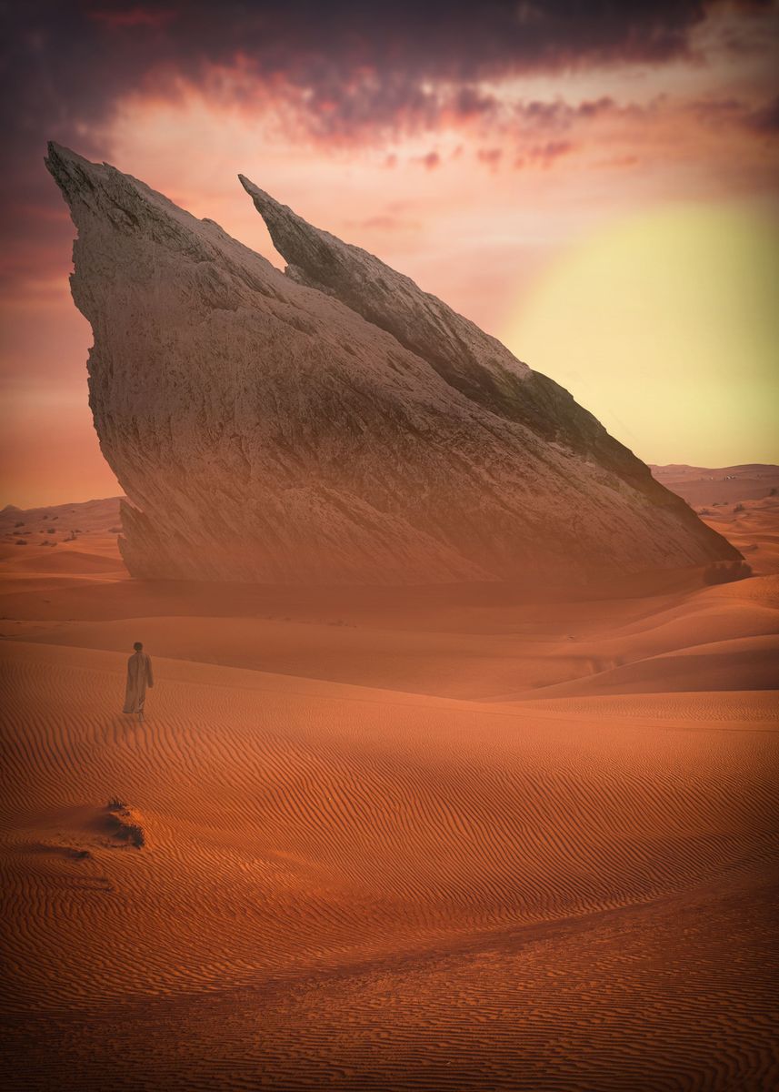 'Red Desert' Poster, picture, metal print, paint by Maycer | Displate