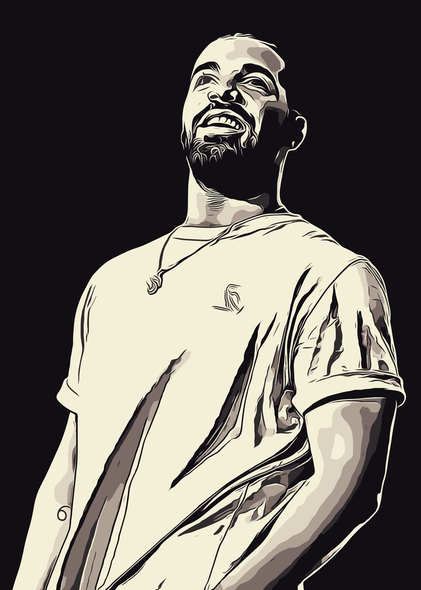 'Drake Rapper Art01' Poster, picture, metal print, paint by Ainiez ...