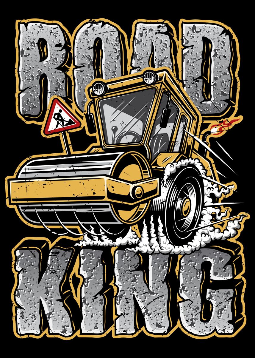 'Road King' Poster, picture, metal print, paint by John DonJoe | Displate