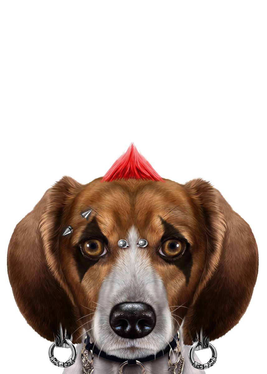 'Punk Rock Beagle Dog' Poster, picture, metal print, paint by Fox ...