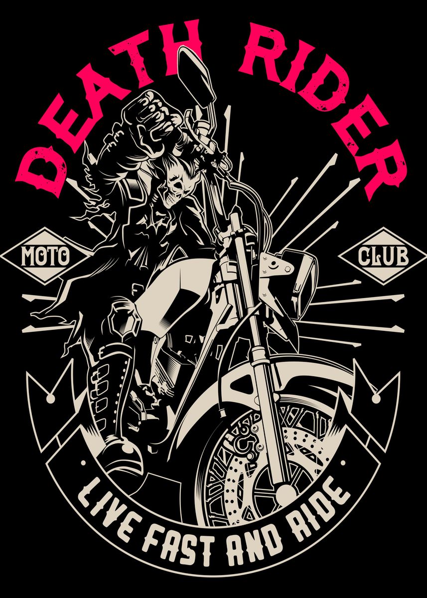'Death Rider' Poster, picture, metal print, paint by Long Shot | Displate