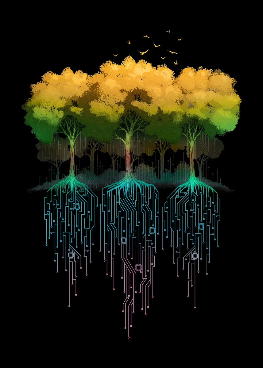 'Connection Forest' Poster, picture, metal print, paint by Tobias ...