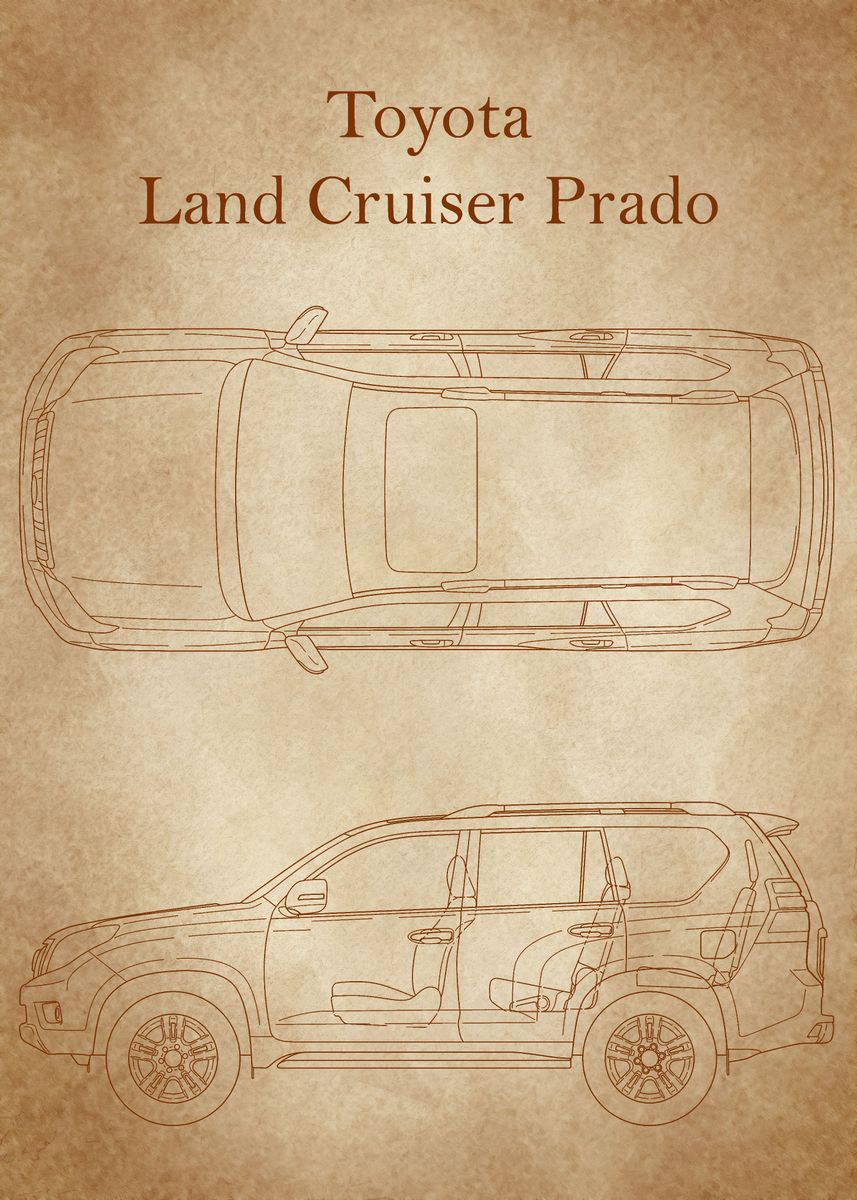 'Toyota Land Cruiser old ' Poster, picture, metal print, paint by The ...