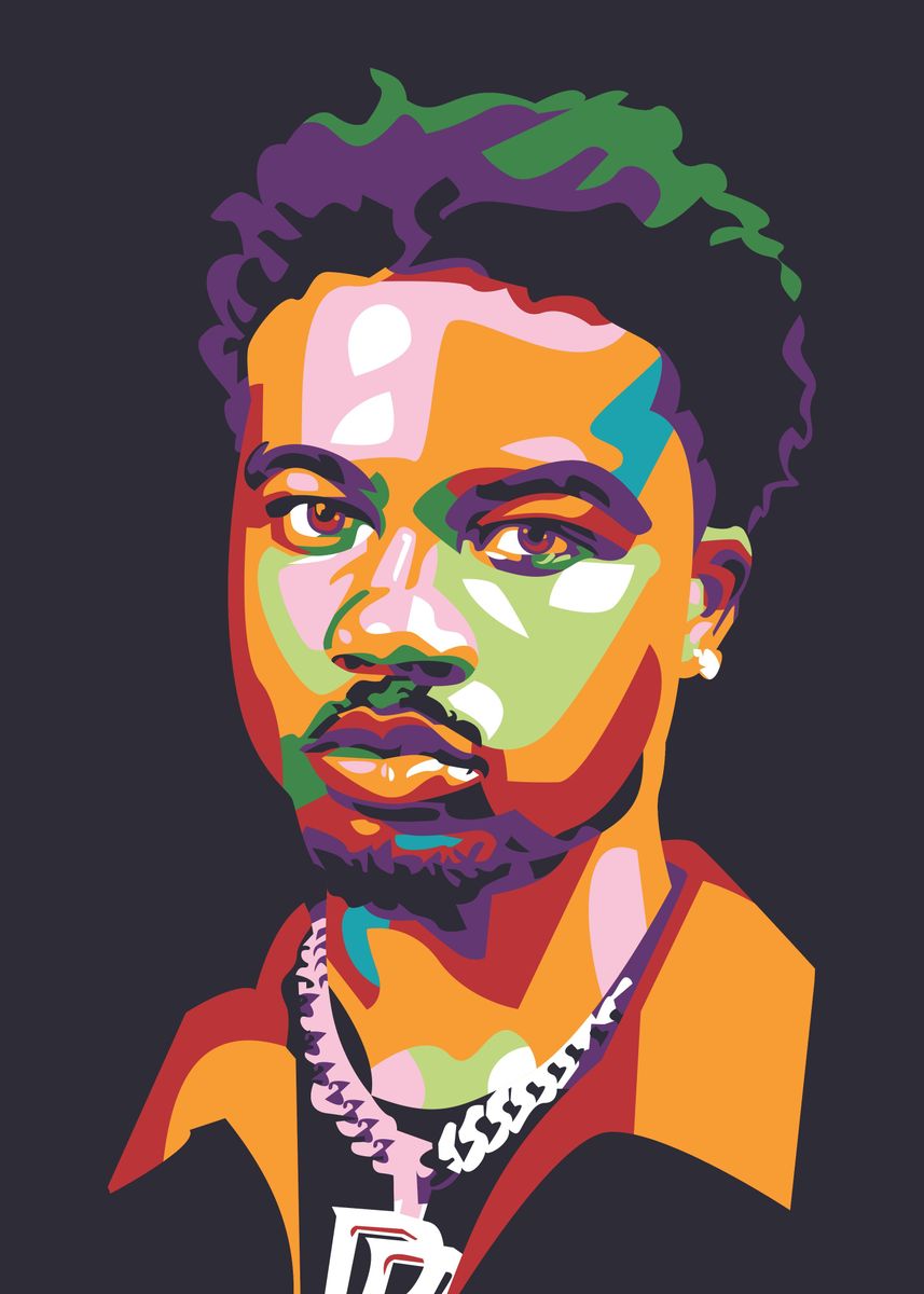 'Roddy Ricch Portrait' Poster, picture, metal print, paint by Memories ...