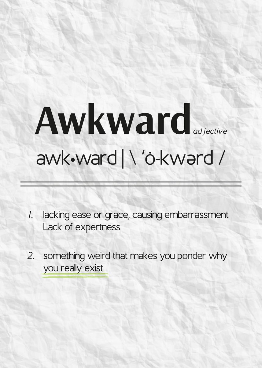 'Awkward' Poster, picture, metal print, paint by Ines Zajia | Displate