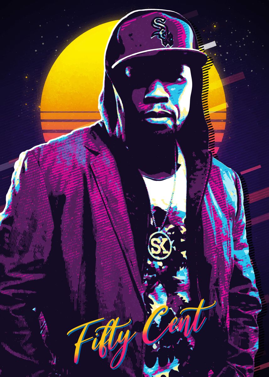 '50 Cent Rapper Hip Hop' Poster, picture, metal print, paint by louis ...