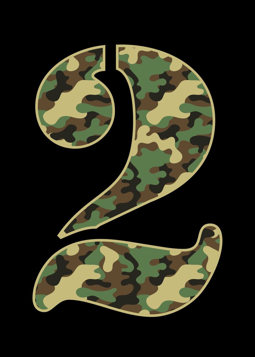 'Number 2 Military Camo' Poster, picture, metal print, paint by ...