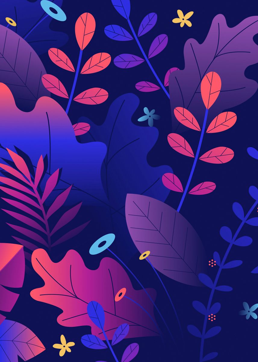 'Magic leaves' Poster, picture, metal print, paint by Evgenuy Merkushov ...