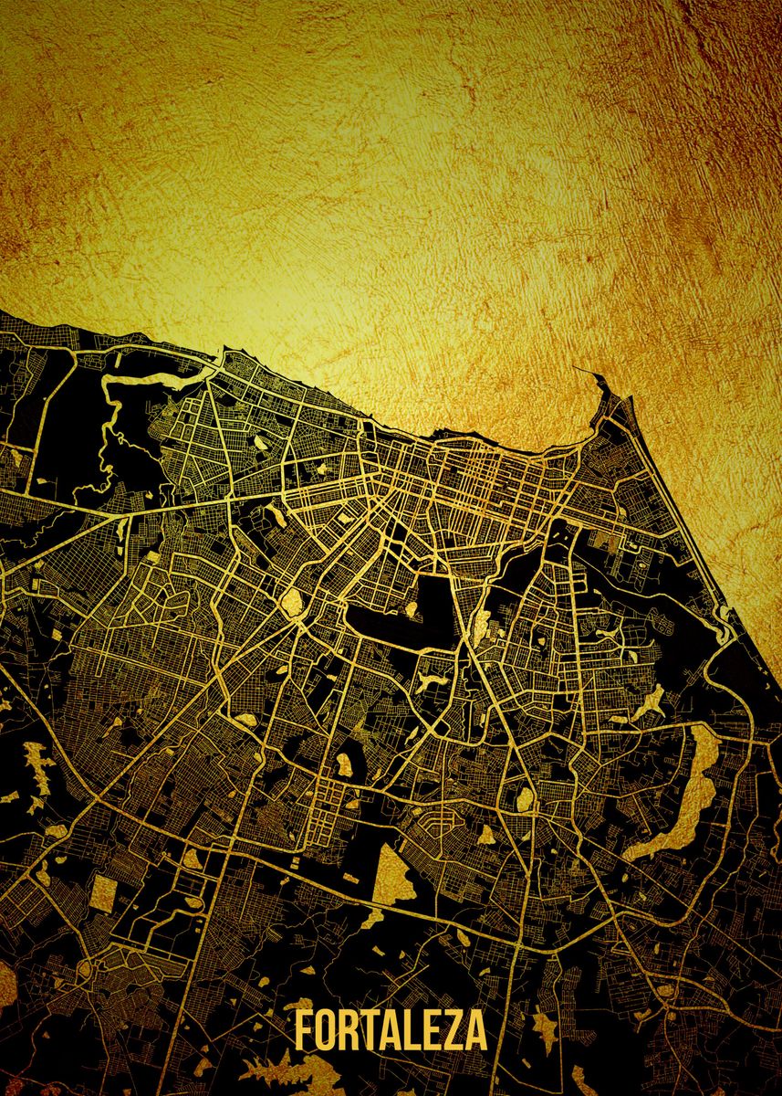 'Fortaleza gold map' Poster by Stefano Lunghi | Displate