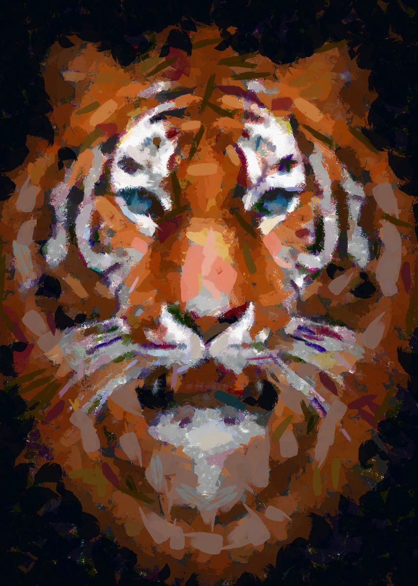 'Abstract Tiger portrait' Poster, picture, metal print, paint by Dark ...