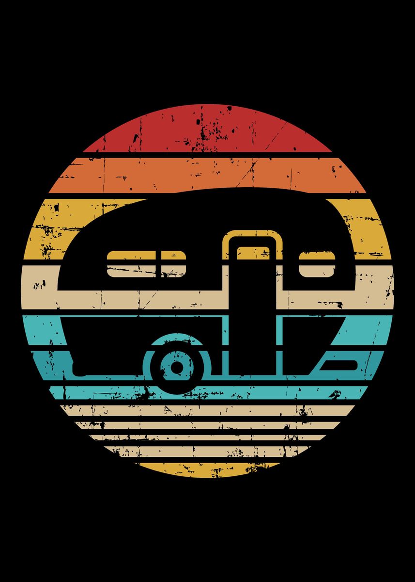 'Camping vintage Caravan tr' Poster, picture, metal print, paint by ...