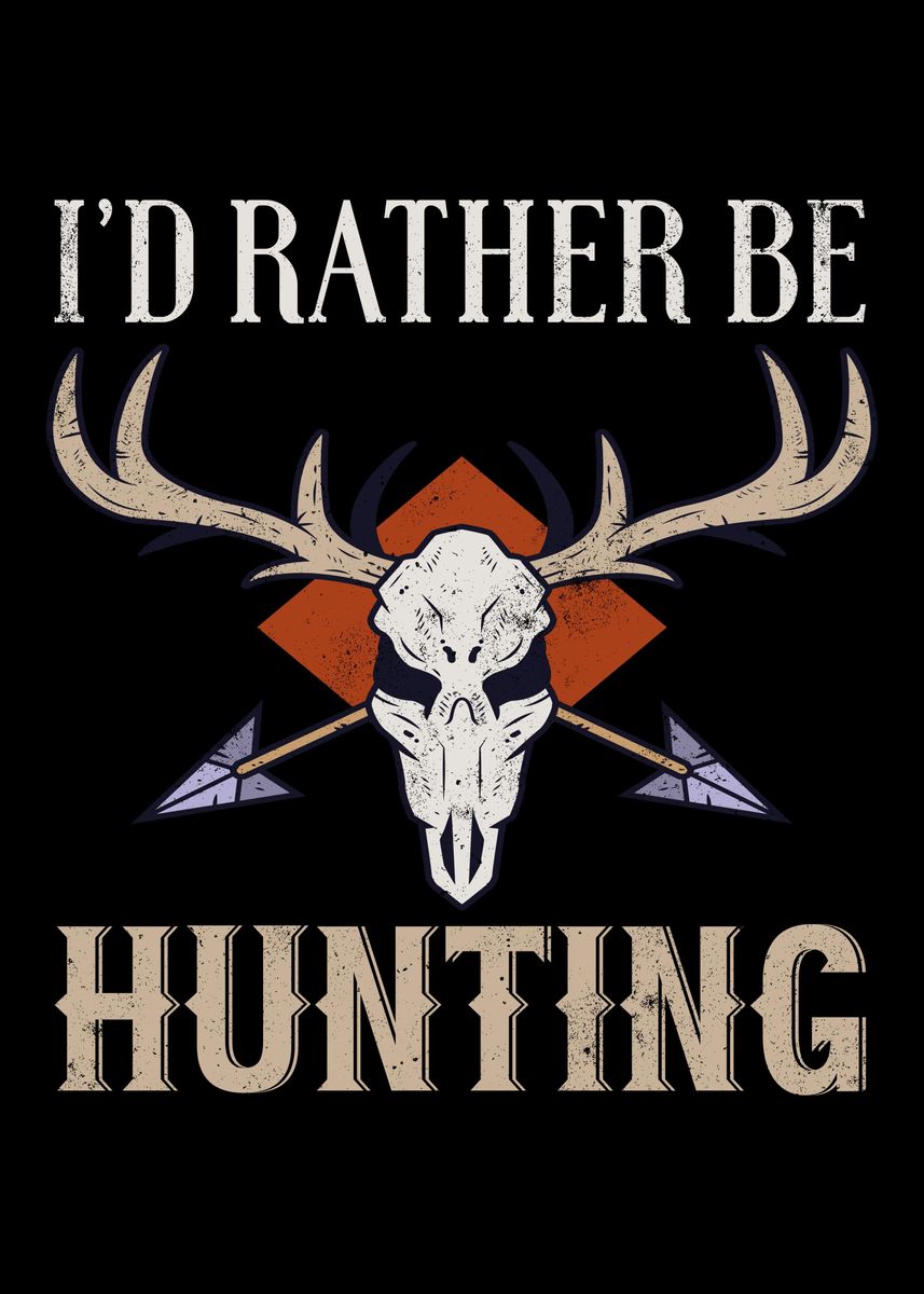 'Hunting Hunter Hunt Stag' Poster, picture, metal print, paint by ...