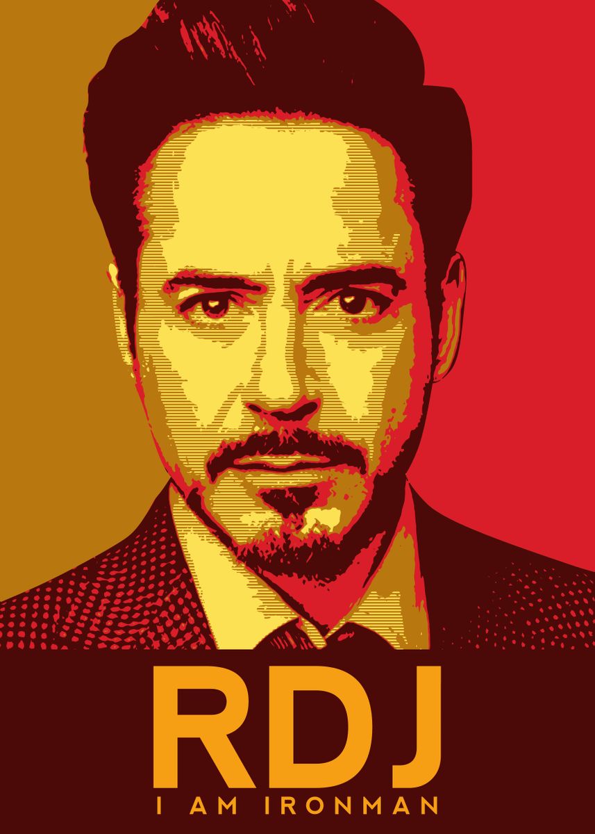 'RDJ' Poster, picture, metal print, paint by Foxtails Design | Displate