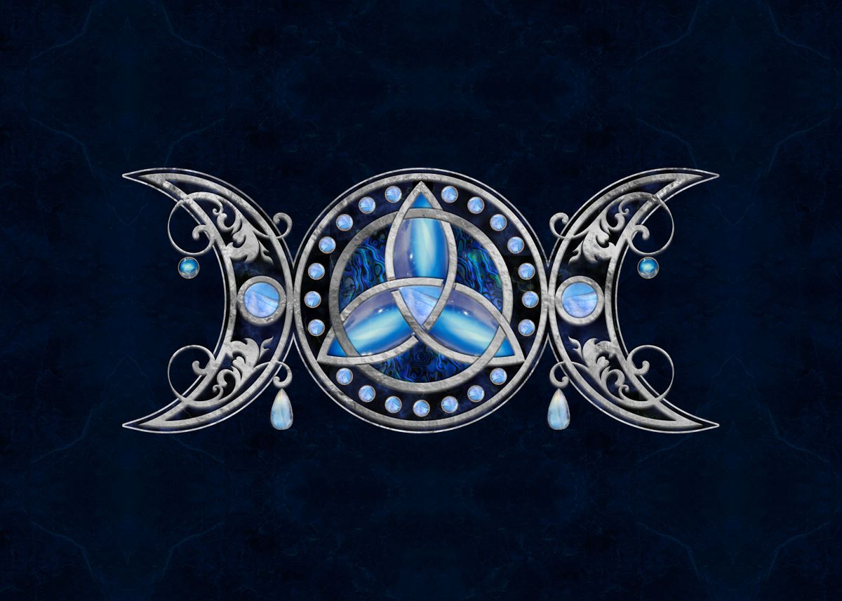 'Triple Moon Triquetra' Poster by Lioudmila Perry | Displate