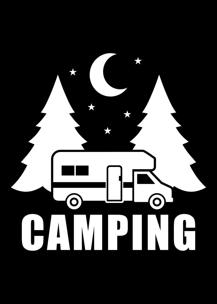'Camping RV' Poster, picture, metal print, paint by Designzz | Displate