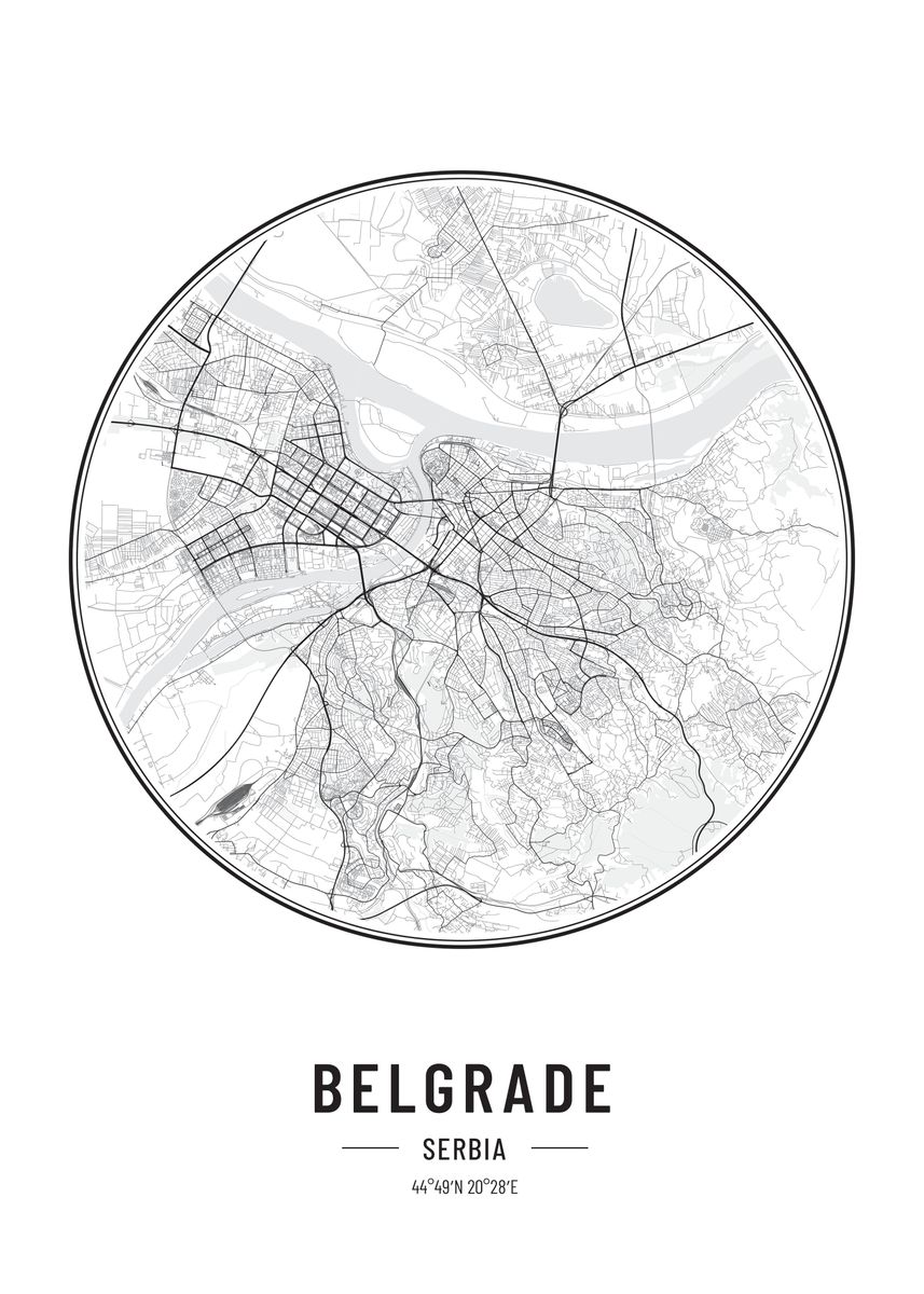 'Belgrade Serbia' Poster, picture, metal print, paint by Designersen ...