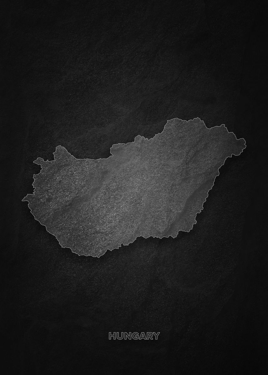 'Hungary Map' Poster by Visitify | Displate