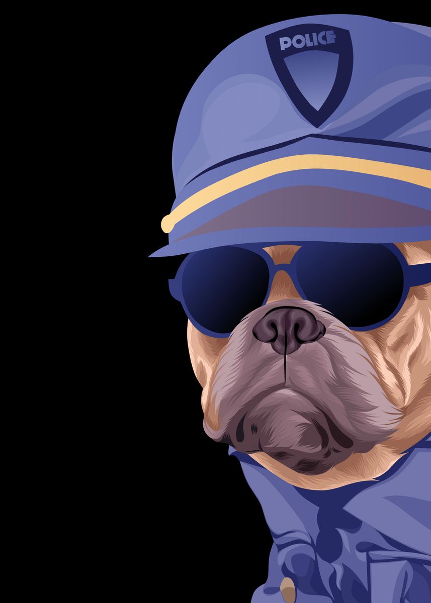 'Medium Police Dog' Poster, picture, metal print, paint by Muh Aslan ...