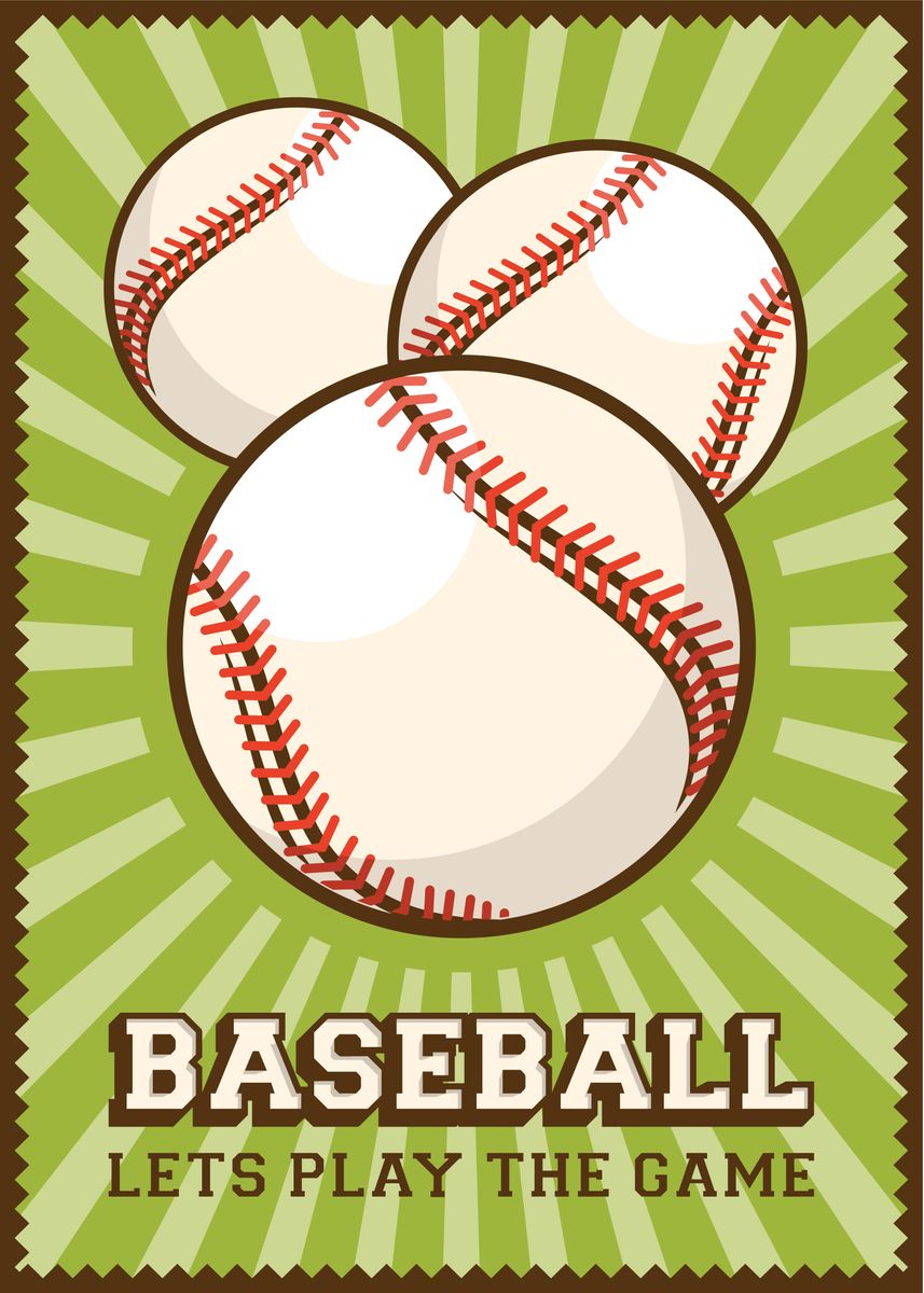 ' LETS PLAY BASEBALL' Poster, picture, metal print, paint by ...