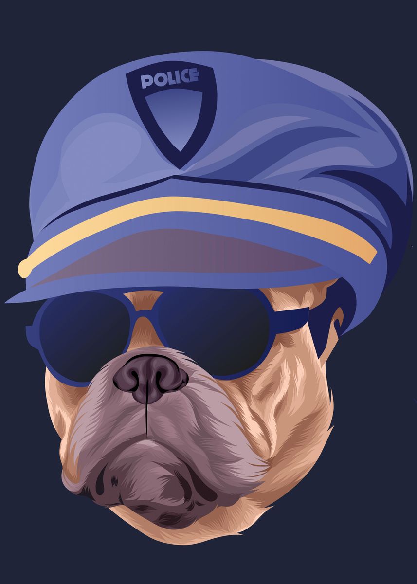 'Head Police Dog ' Poster, picture, metal print, paint by Muh Aslan ...