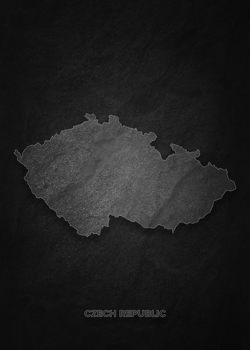 'Czech Republic Map' Poster, picture, metal print, paint by Visitify ...