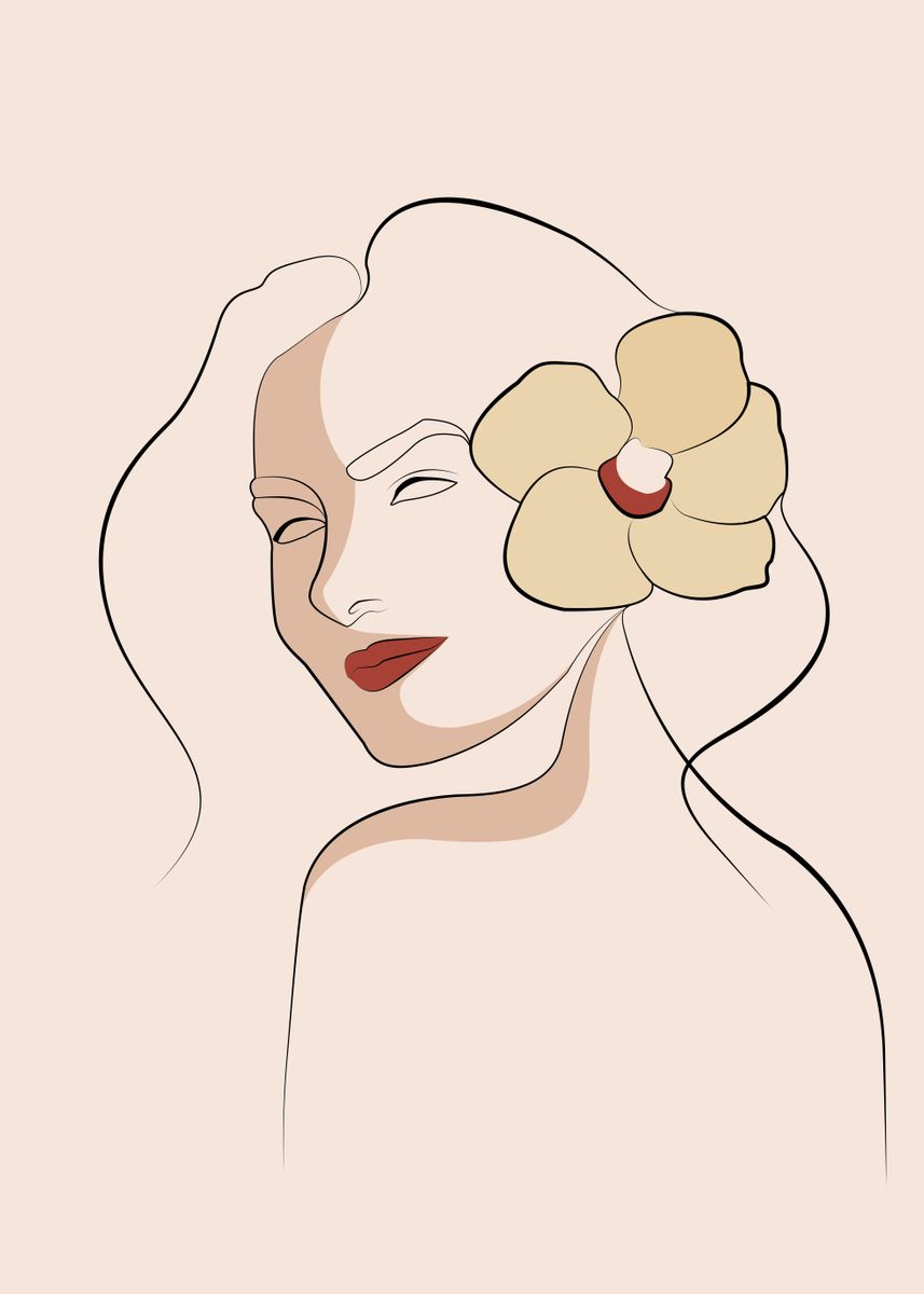 'Line Lady Artwork' Poster, picture, metal print, paint by kostadin ...