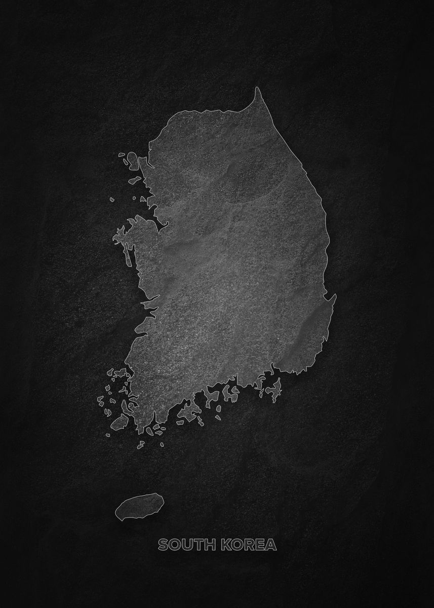 'South Korea Map' Poster, picture, metal print, paint by Visitify ...