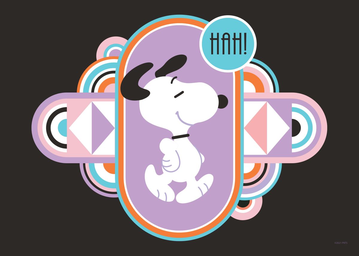'Snoopy HAH Smile' Poster by Peanuts | Displate