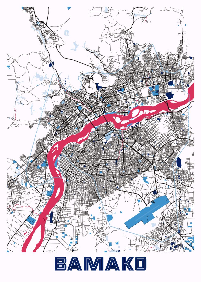 'Bamako MilkTea Map' Poster, picture, metal print, paint by Tien ...