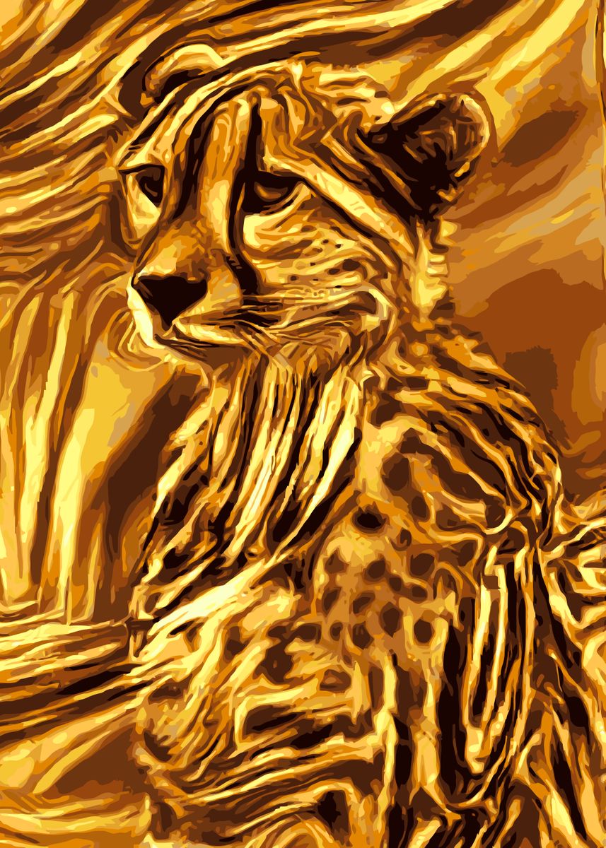 'Cheetah Gold' Poster by MasterHead | Displate
