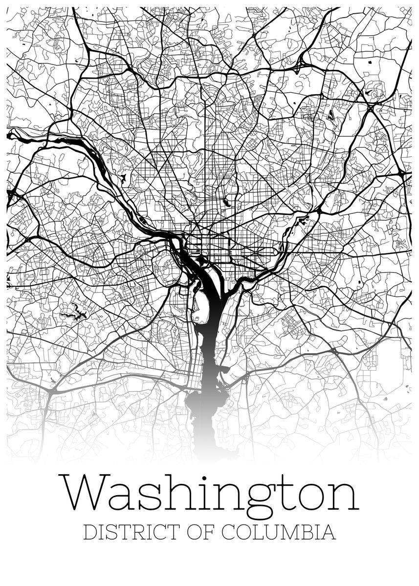 'Washington DC map' Poster by RelDesign | Displate