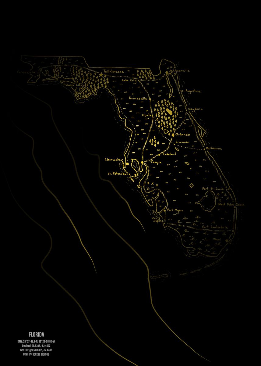 'State of Florida ' Poster by Art Day Creative | Displate