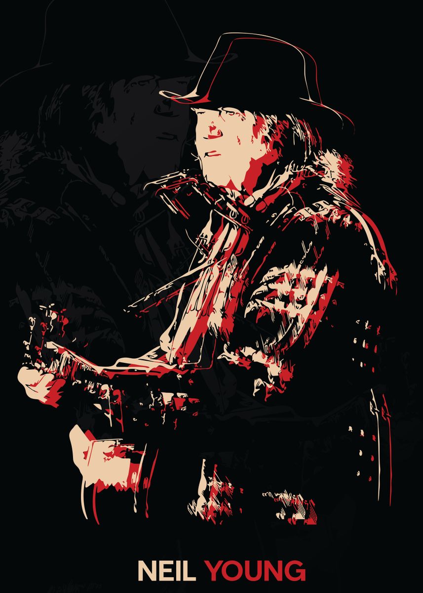 'Neil Young ' Poster, picture, metal print, paint by Gondrong Ndeso ...