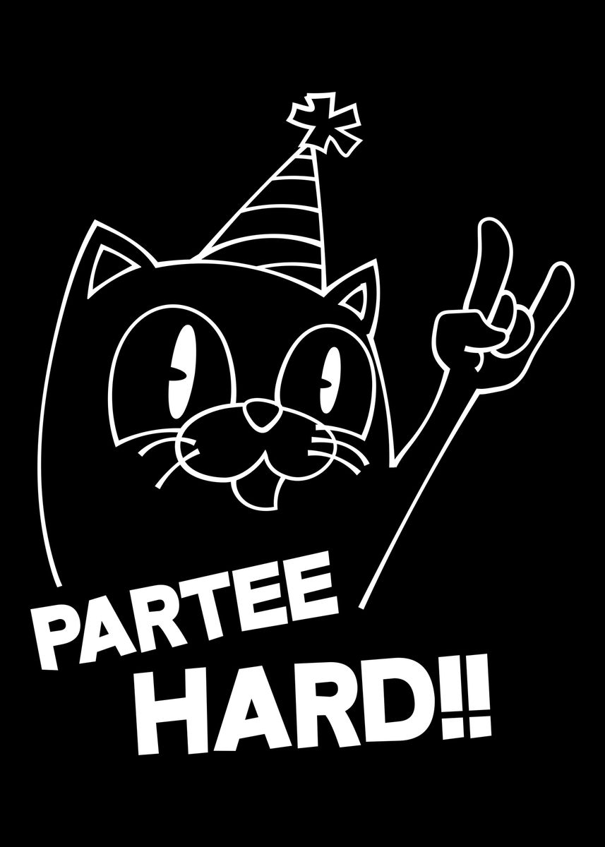 'Party Cat Celebration Gift' Poster by CrazySquirrel | Displate