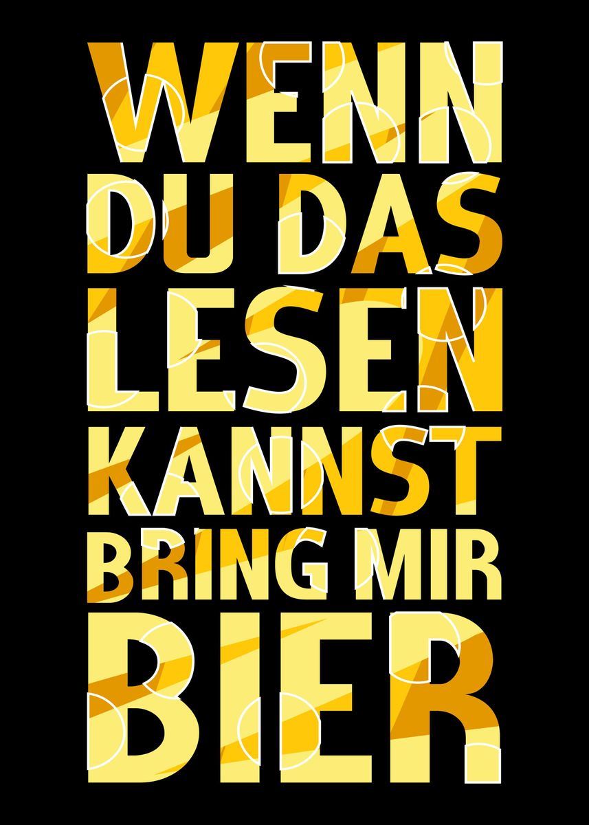 'German Beer Drinker Quote' Poster, picture, metal print, paint by ...