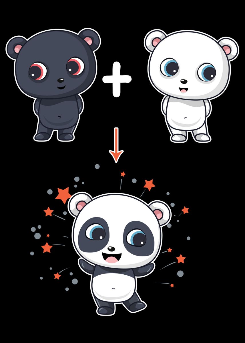 'Fusion Bear And Polar Bear' Poster, picture, metal print, paint by ...