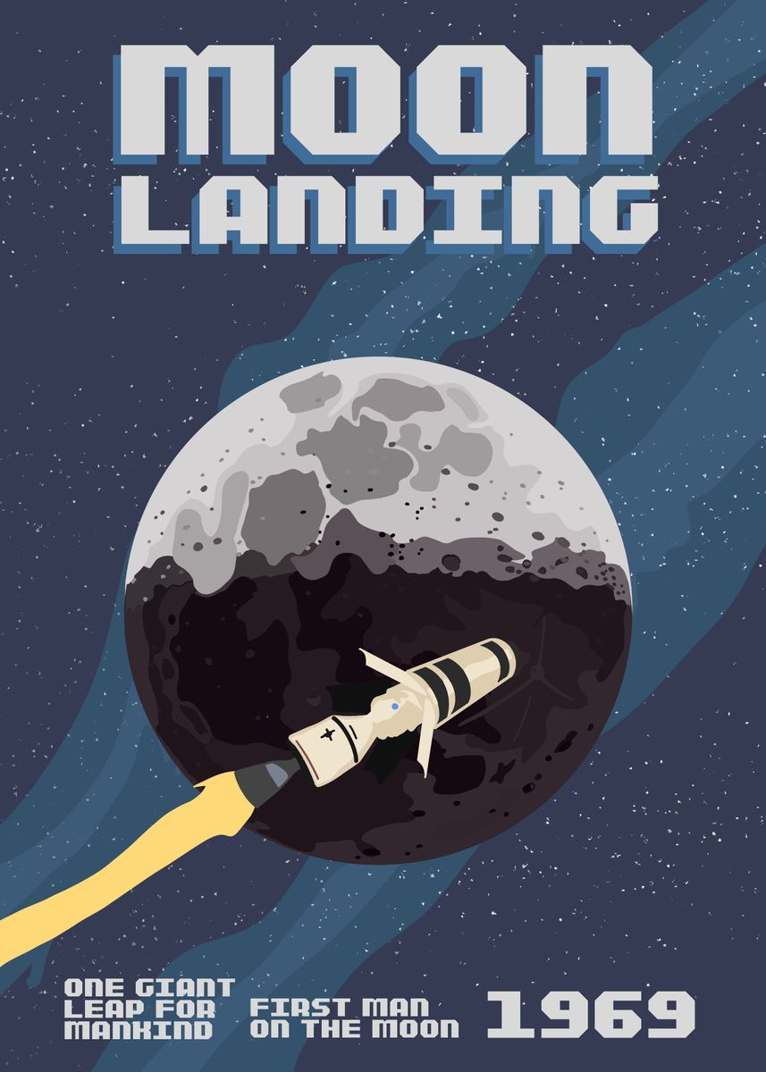 'Moon Landing' Poster, picture, metal print, paint by Valter Shabani ...