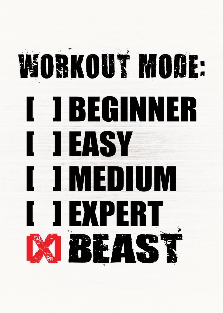 'Workout Mode BEAST' Poster by CHAN | Displate